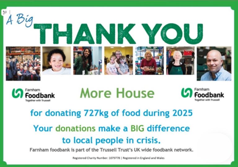 Supporting Farnham Foodbank - More House School